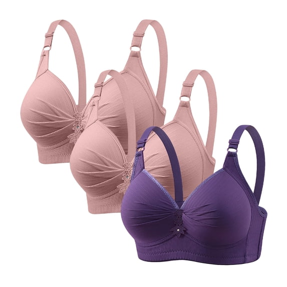 3 Pcs Plus Size Push Up Bras for Women Full Coverage Wireless ...