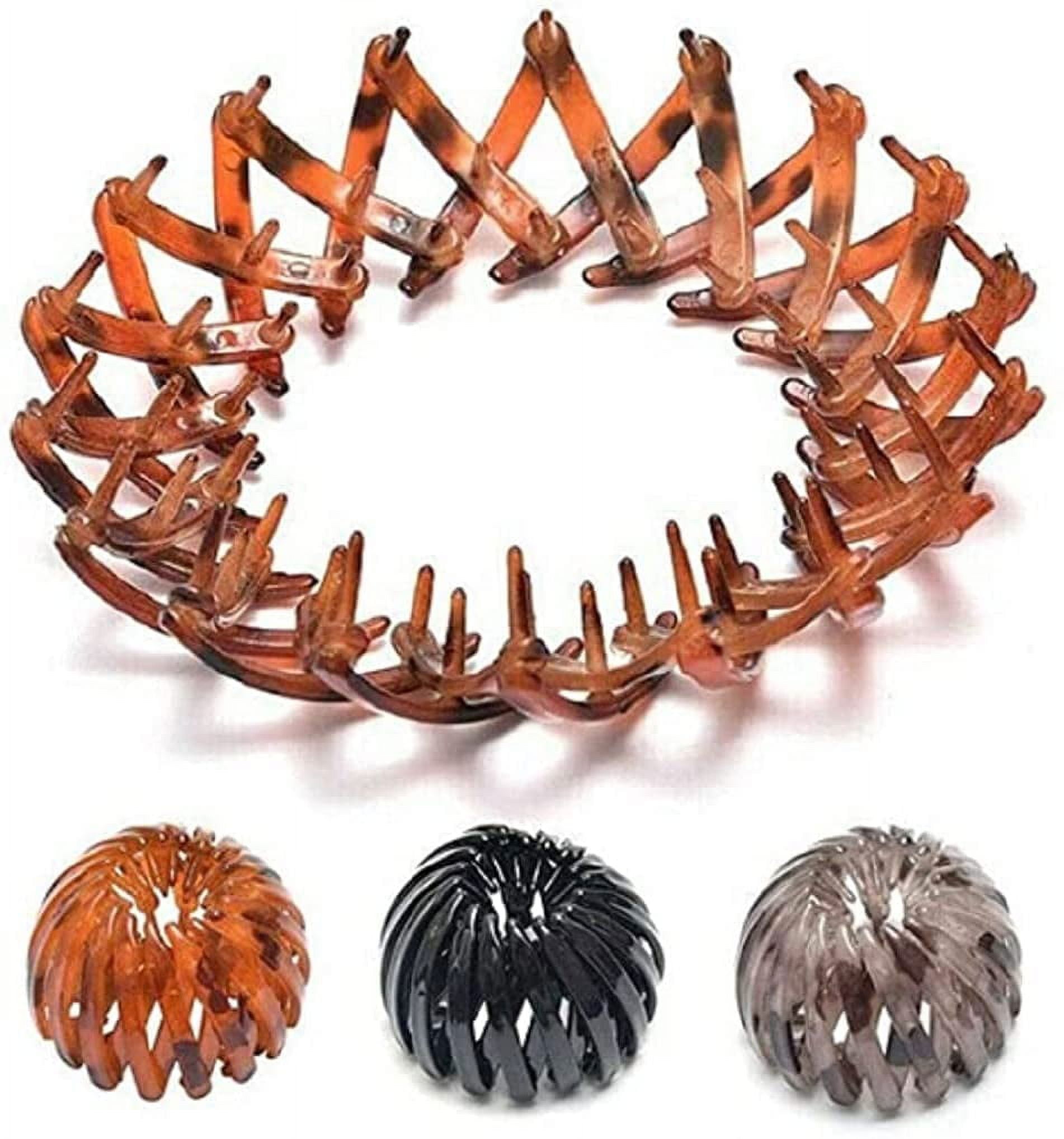 3 Pcs Ponytail Hair Bun Holders, Expandable Ponytail Holder Clip Bird ...