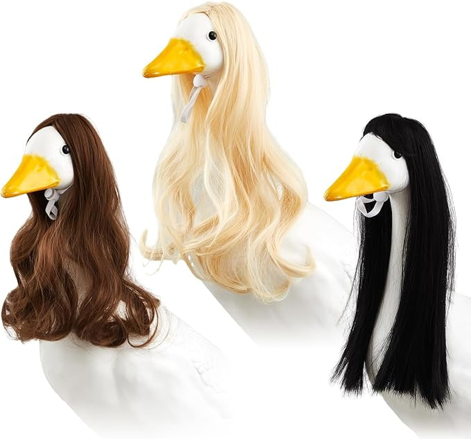 3 Pcs Porch Goose Wigs,Porch Goose Outfit Suitable for 17 Inch and 23 ...