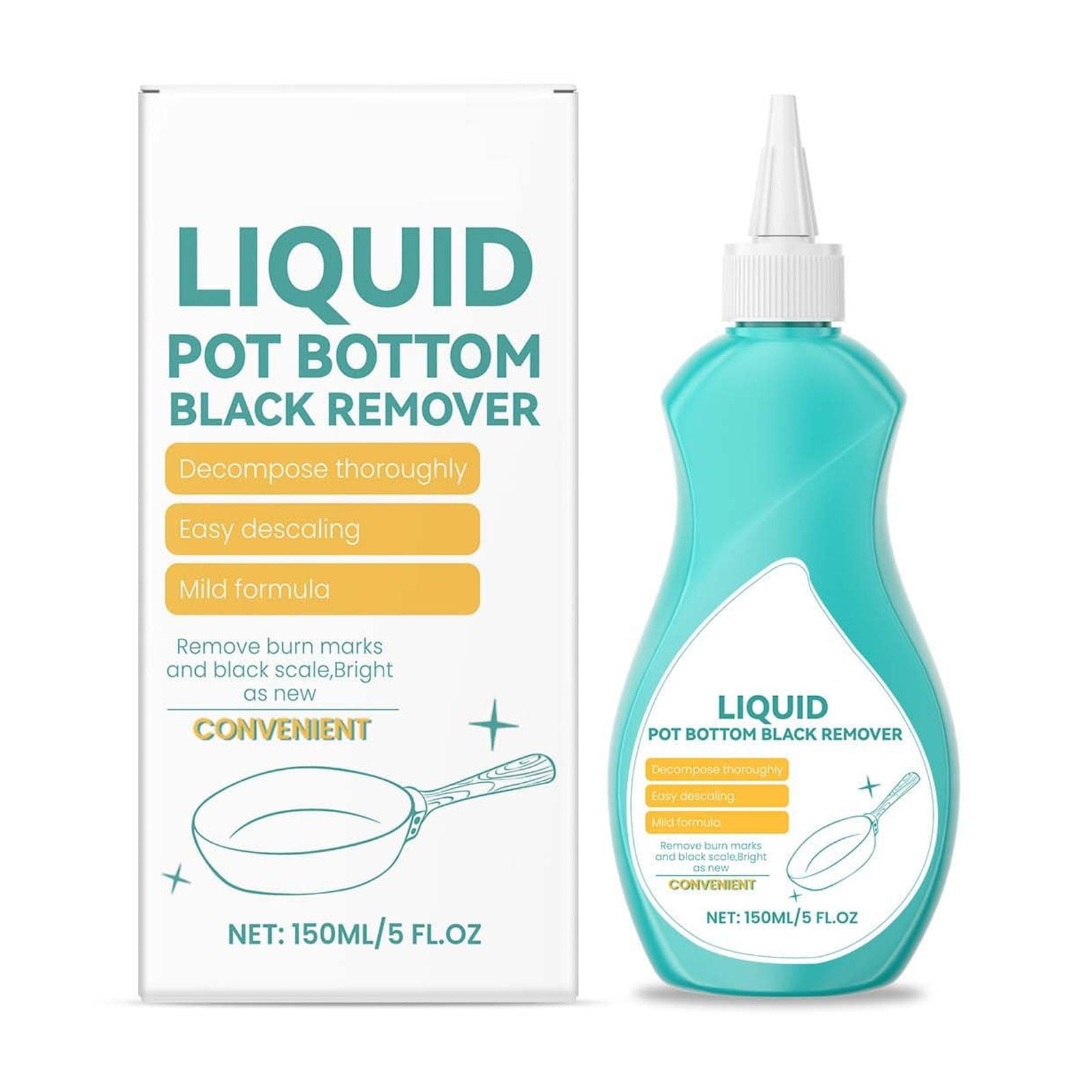 3 Pcs Pot Bottom Cleaner 150ml - Stain Remover for Burnt Grease on Pans ...