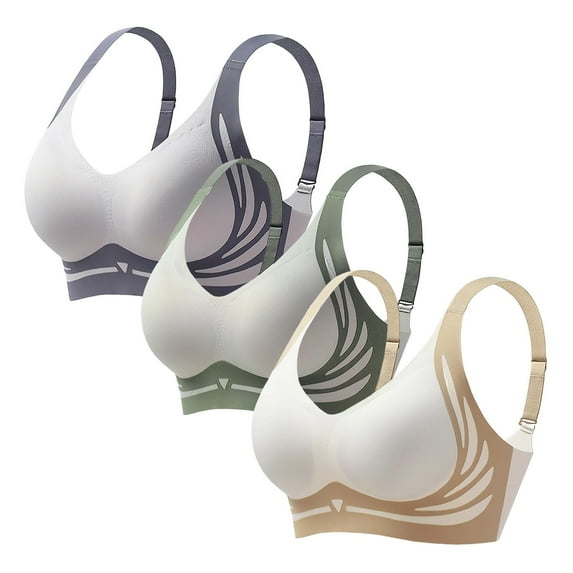 3 Pcs Powerful Bra For Women No Underwire Wireless Bras Comfortable ...