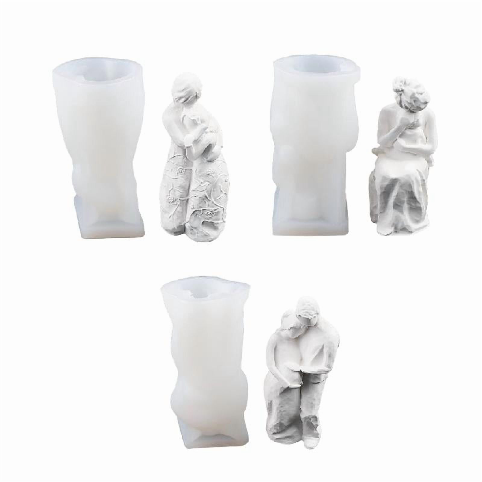 3 Pcs Pregnant Woman Silicone Mould Hug Baby Candle Molds Epoxy Resin ...