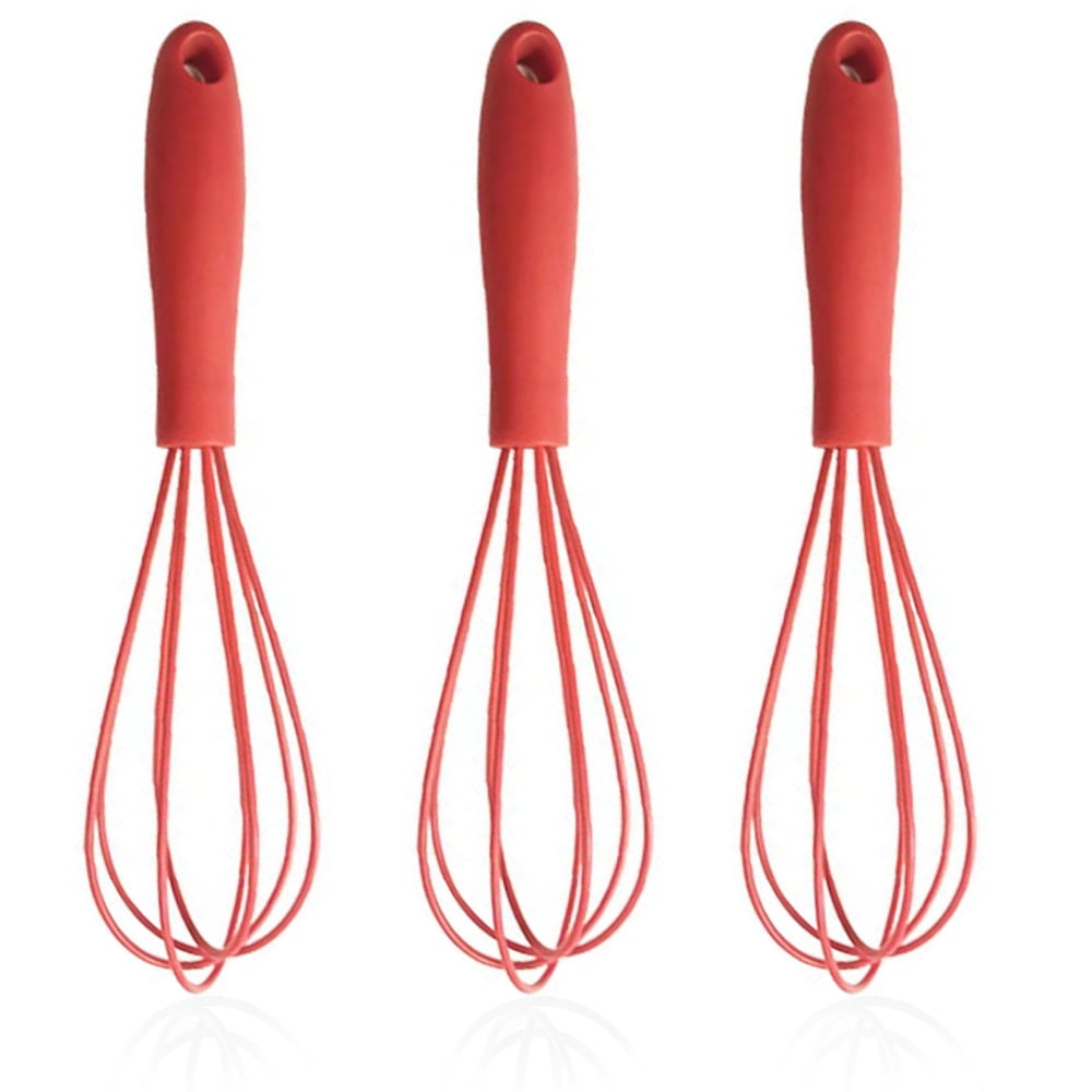 3 Pcs Premium Kitchen Mini Silicone Whisks - Mini Whisk Set Egg Beater ...