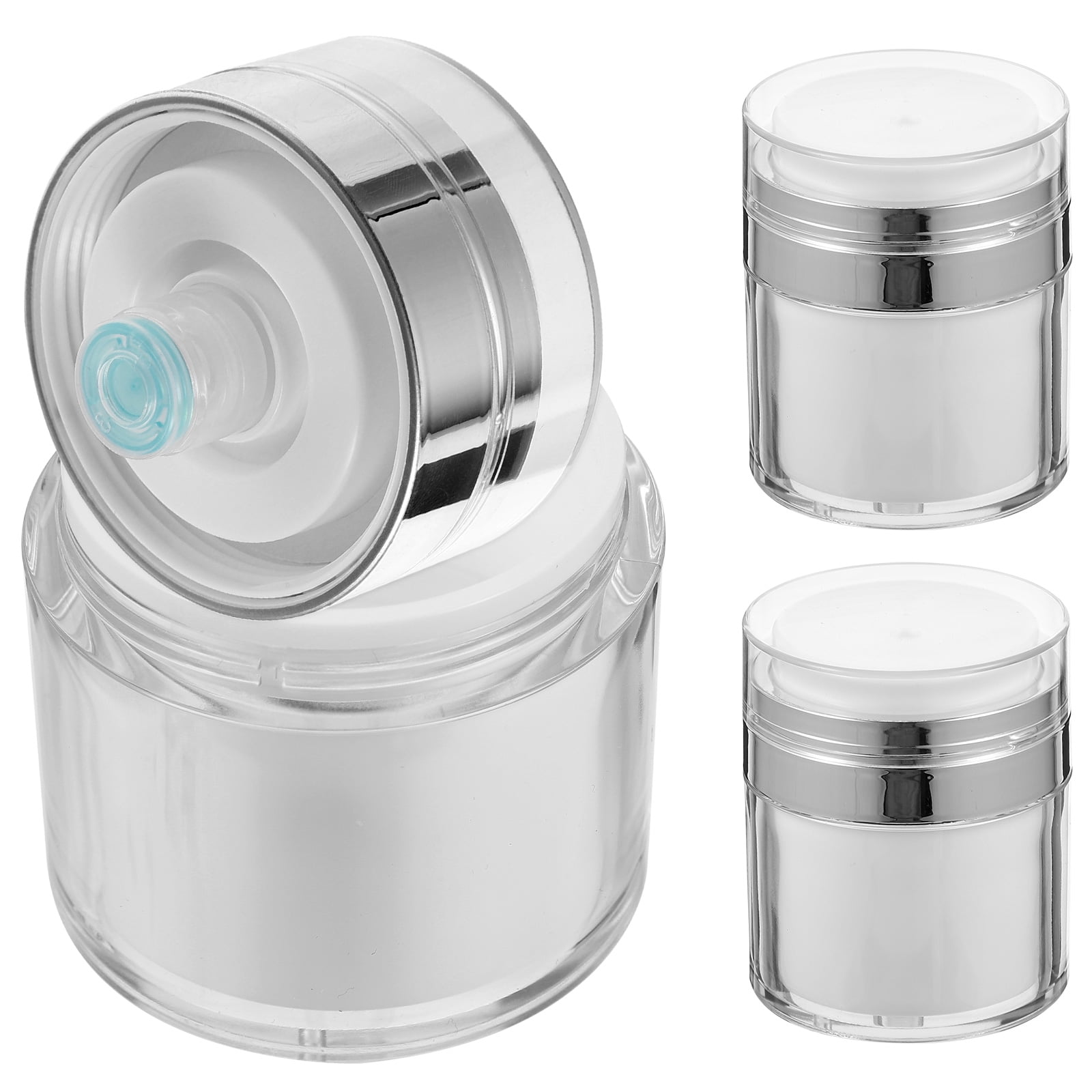 3 Pcs Press Cream Jar Balm Creams Eye Mask Skincare Miss Travel Silver ...