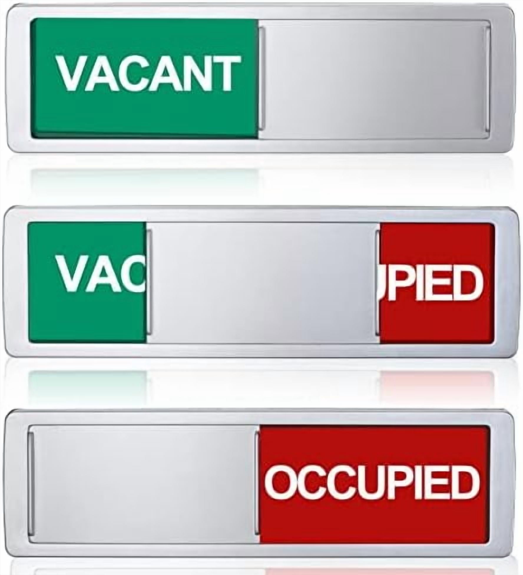 3 Pcs Privacy Sign Vacant Occupied Sign for Home Silver Bathroom ...
