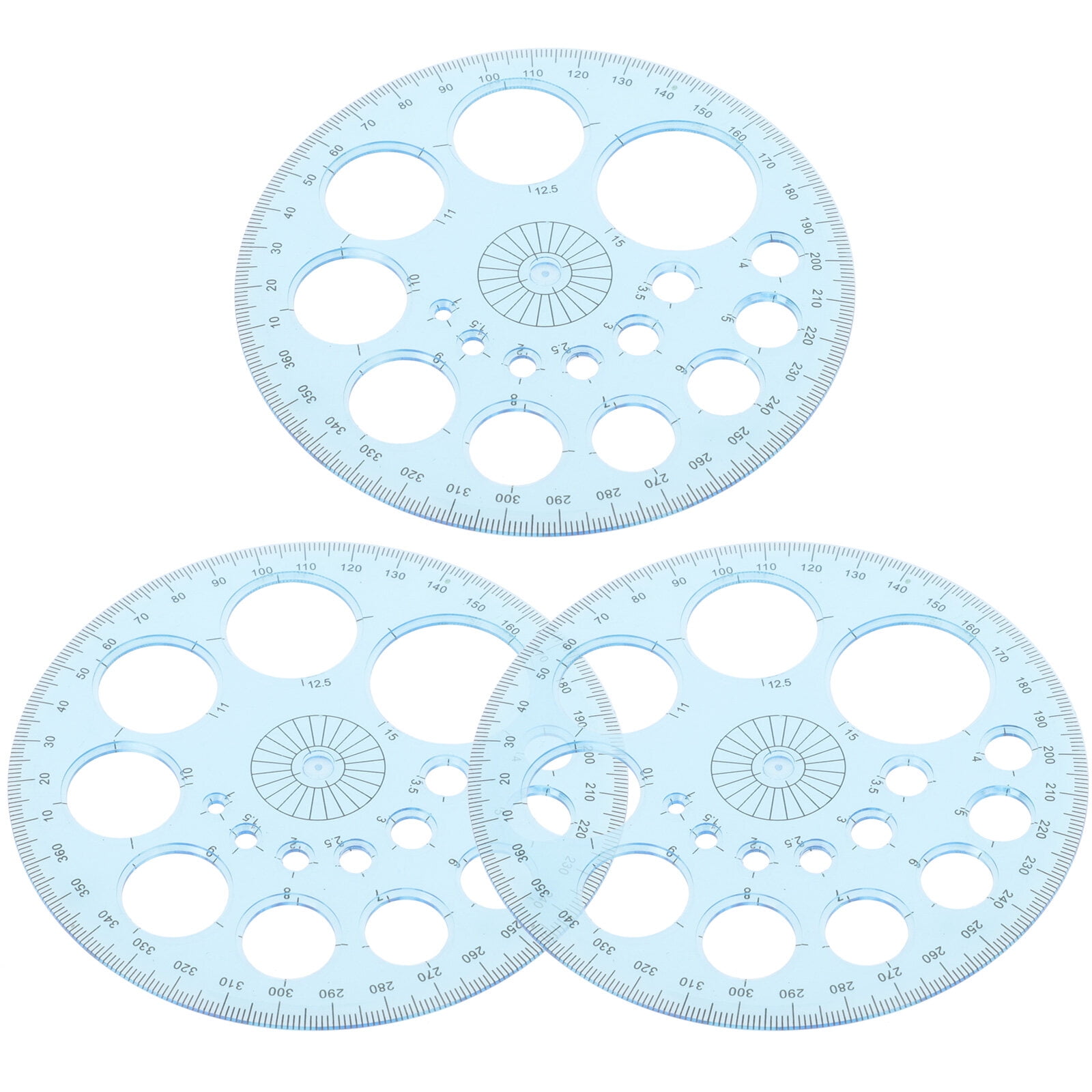 3 Pcs Protractor Multifunction Students Tool Circle Drawing Geometry ...