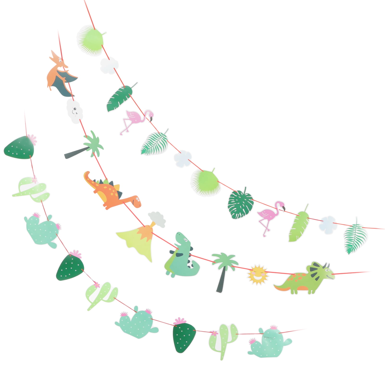 3 Pcs Pull The Flag Garland Flamingo Decor Hawaiian Themed Party ...