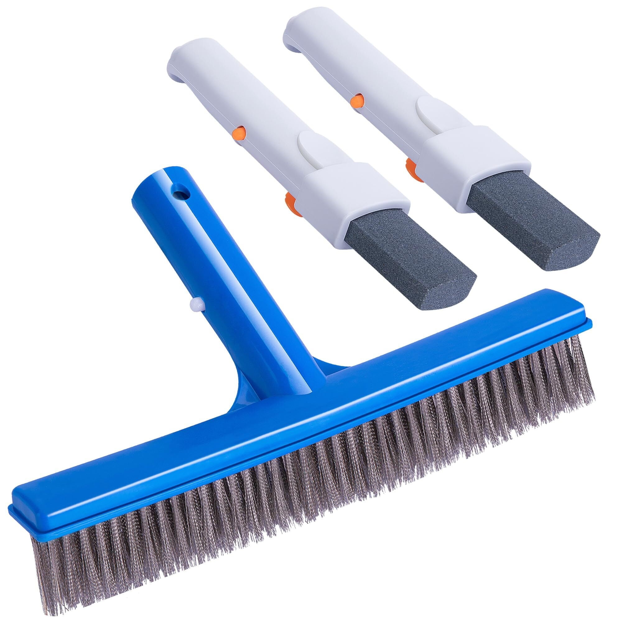 3 Pcs Pumice Stone and Pool Brush Kit-Pumice Stones with Handle and 10 ...