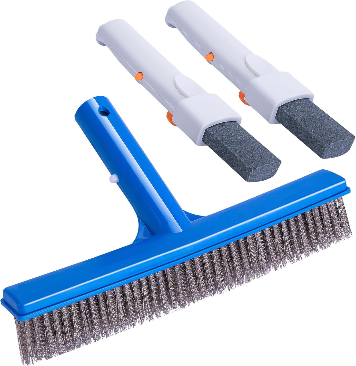 3 Pcs Pumice Stone and Pool Brush Kit-Pumice Stones with Handle and 10 ...