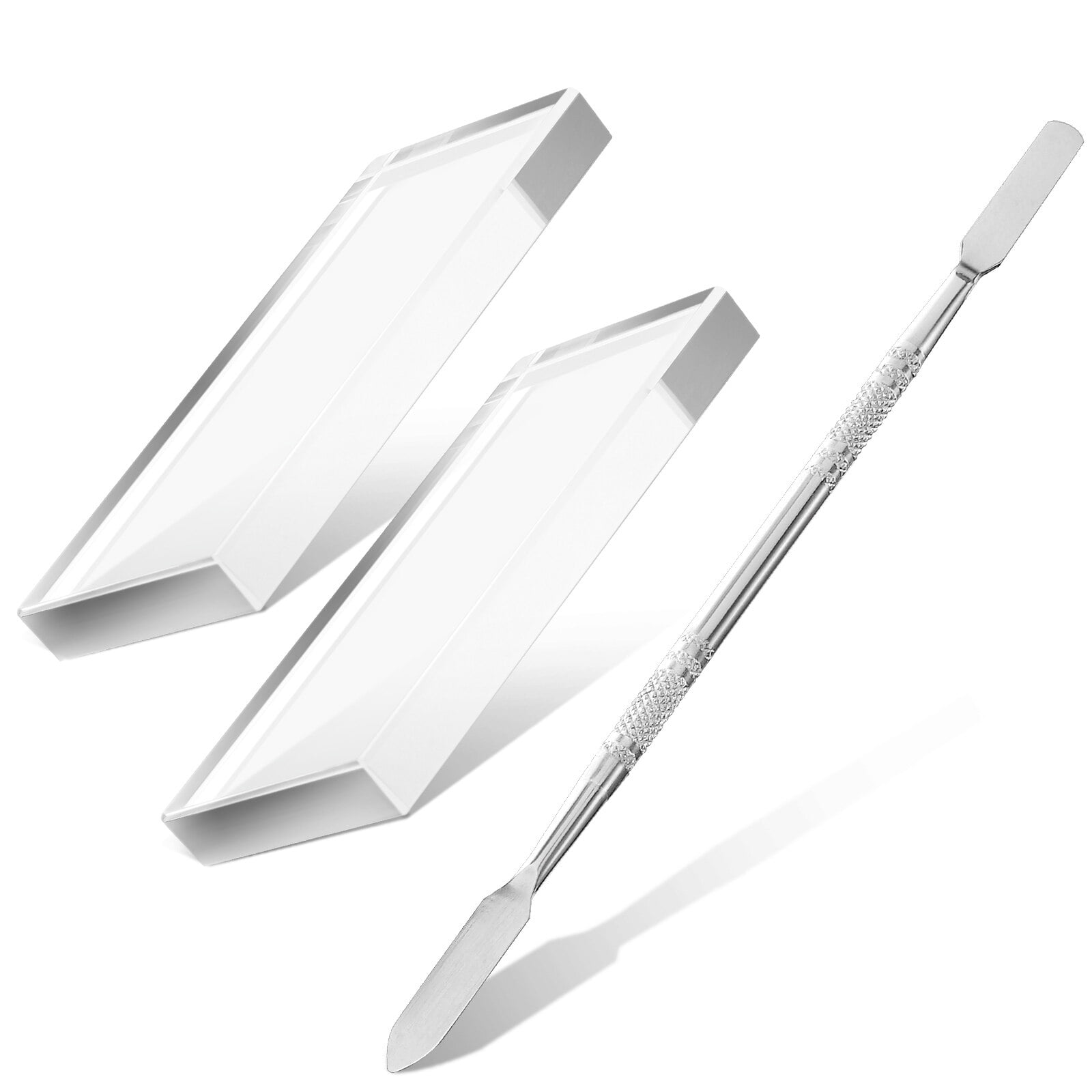 3 Pcs Putter Glass Cosmetic Makeup Palette Drawing Color Dish Clear ...