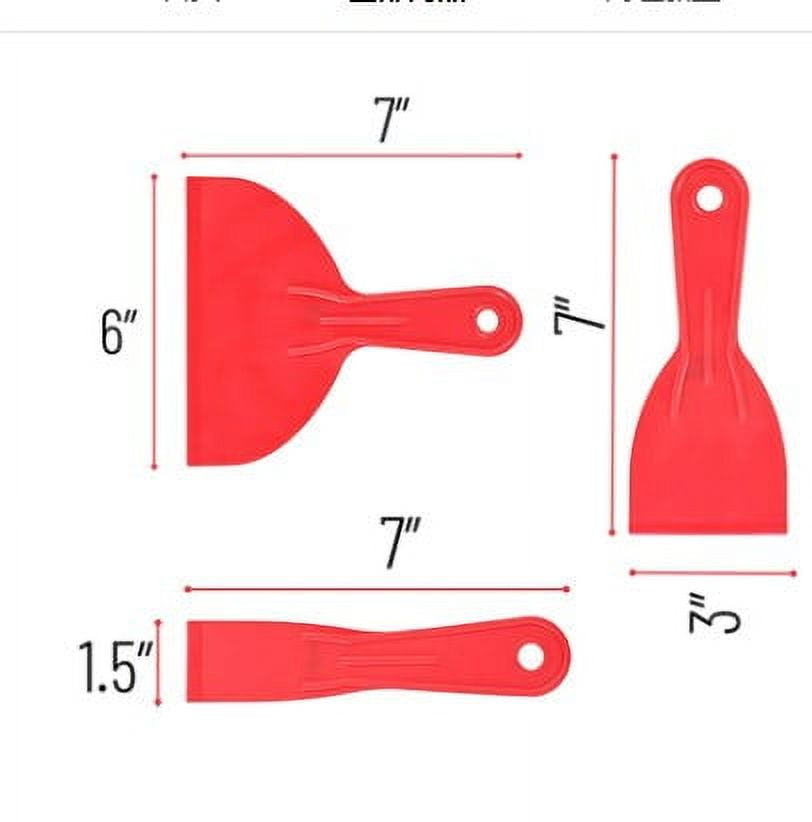 3 Pcs Plastic Paint Scraper Spackle Tool Set for Painting Caulking ...