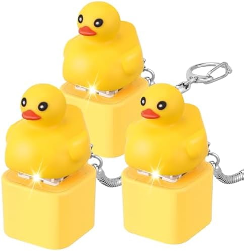 3 Pcs Quacking Duck Keychain Fidget Toy Rechargeable Duck Keyboard ...