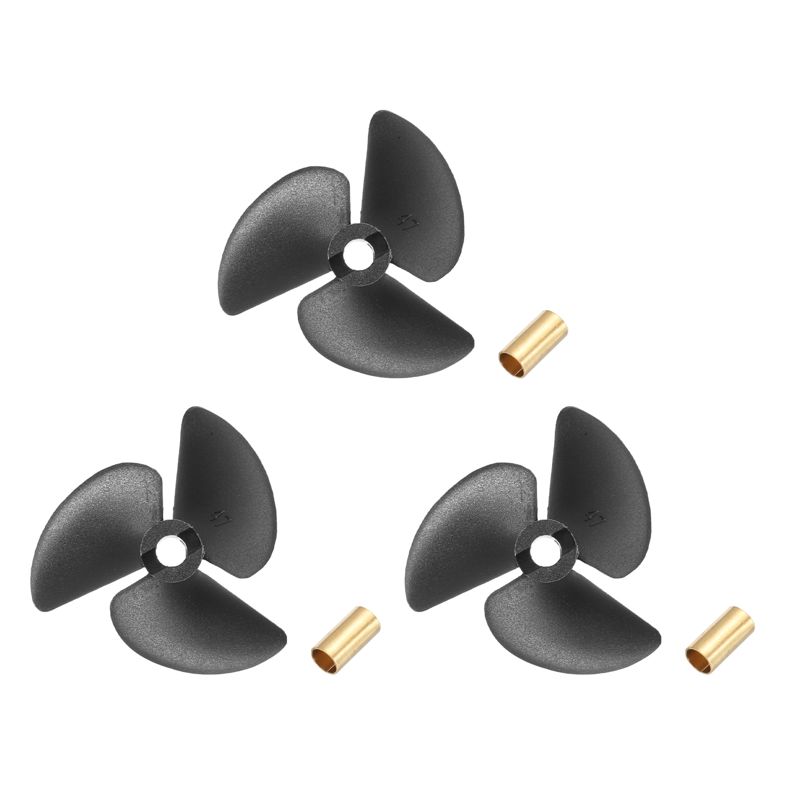 3 Pcs RC Boat Propeller, 3 Blades Propellers 4mm Hole Dia 47mm OD CW ...