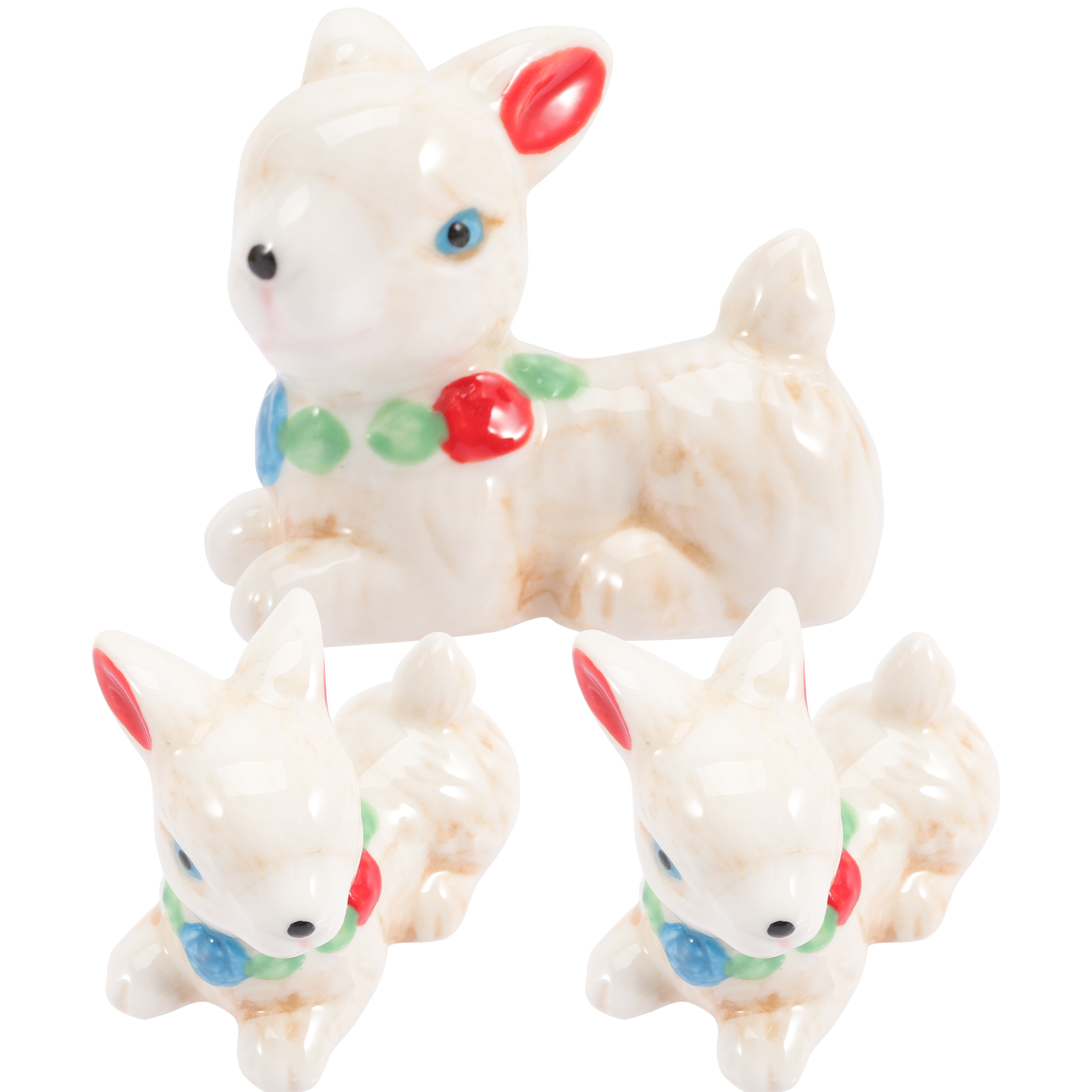 3 Pcs Rabbit Ornament Home Decor Ceramic Figurine Rabbits Crafts ...