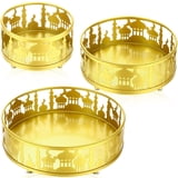 3 Pcs Ramadan Serving Trays Eid Mubarak Round Metal Food Trays Crazy ...