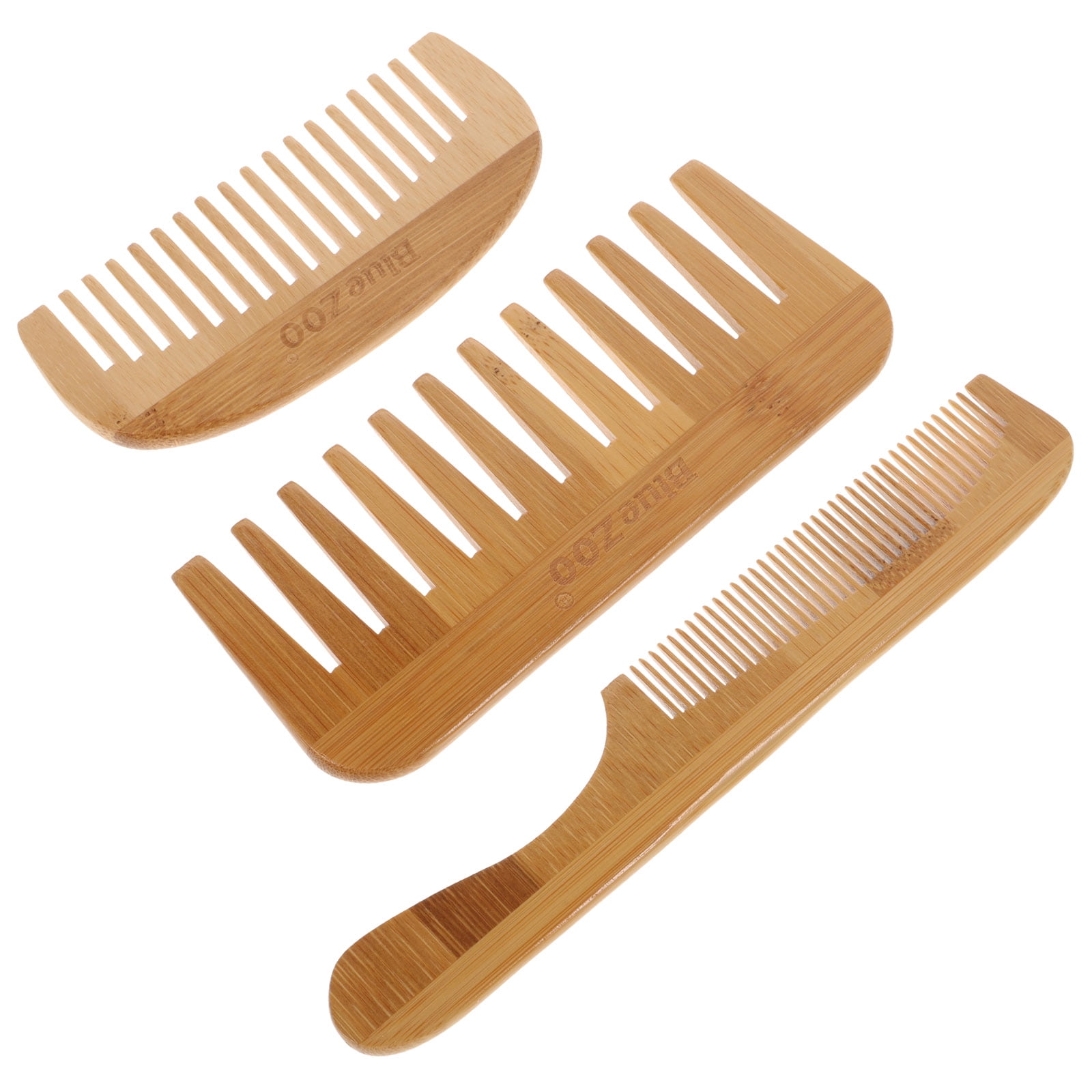 3 Pcs Rat Bamboo Comb Set Professional Barber Comb Home Combs Man 18 ...