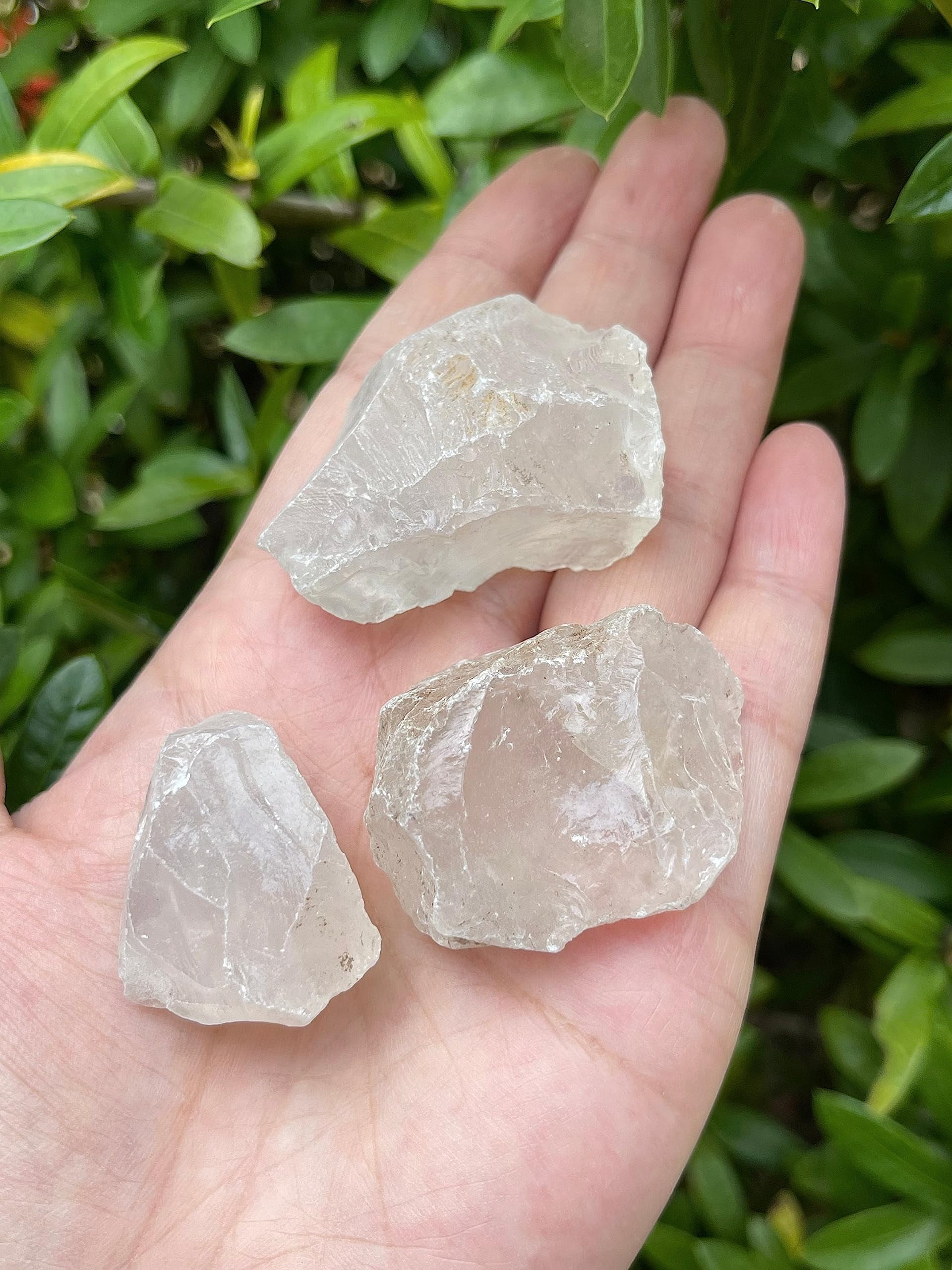 3 Pcs Raw Clear Quartz Crystals, Natural Clear Quartz Stone, Natural ...