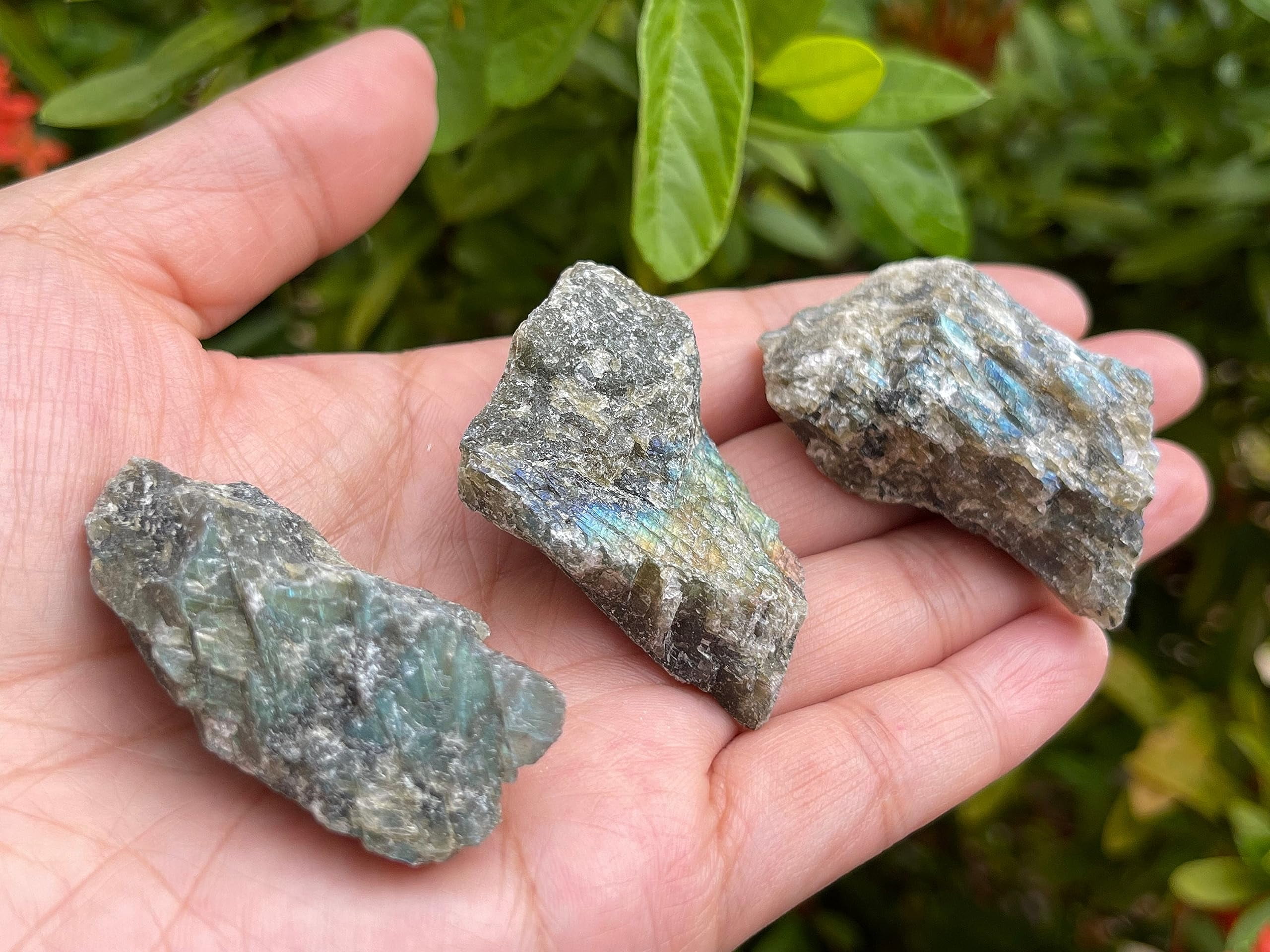3 Pcs Raw Labradorite Crystals, Natural Labradorite Stone, Natural ...