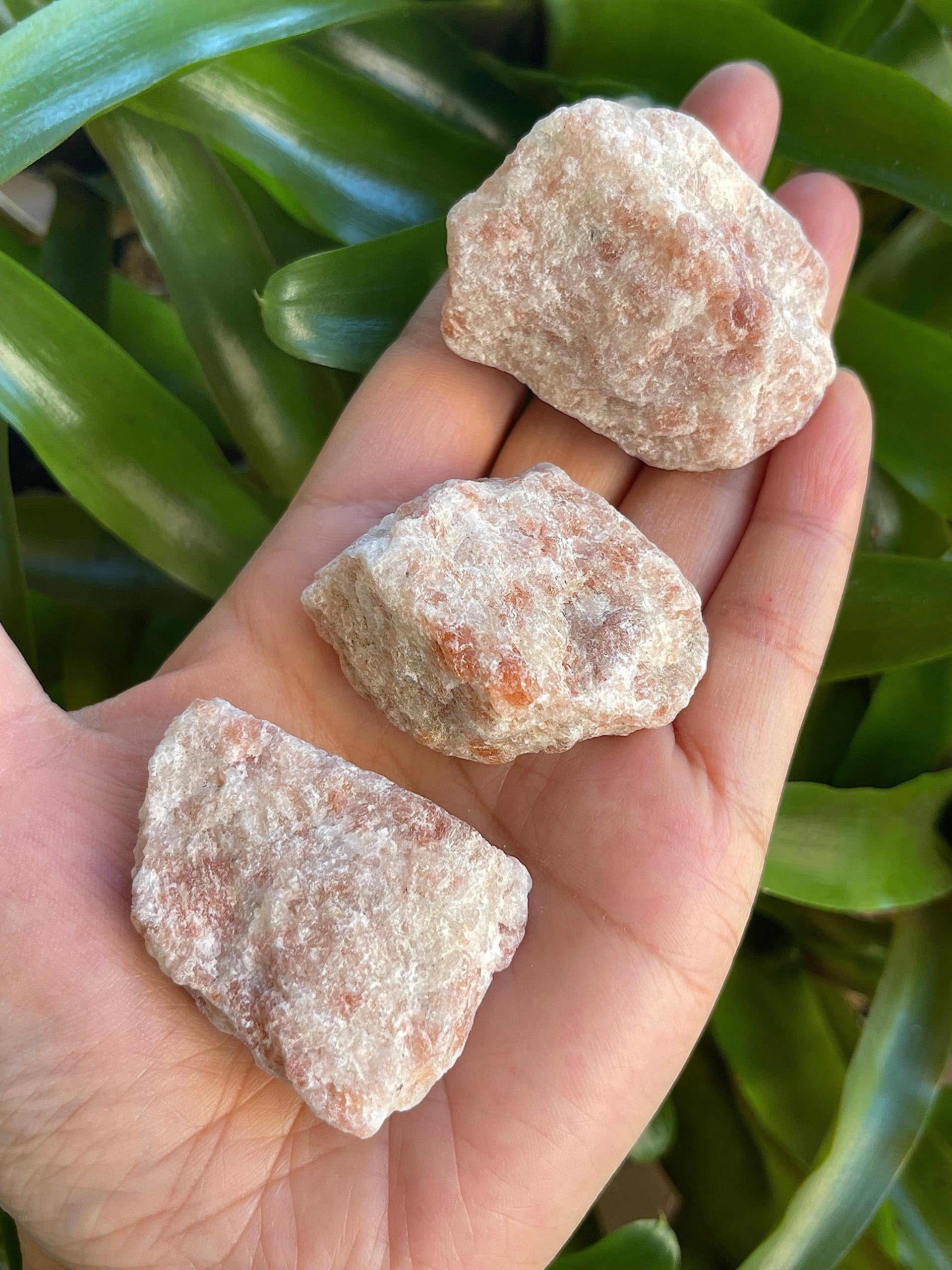 3 Pcs Raw Sunstone Crystals, Natural Sunstone Stone, Natural Rough ...