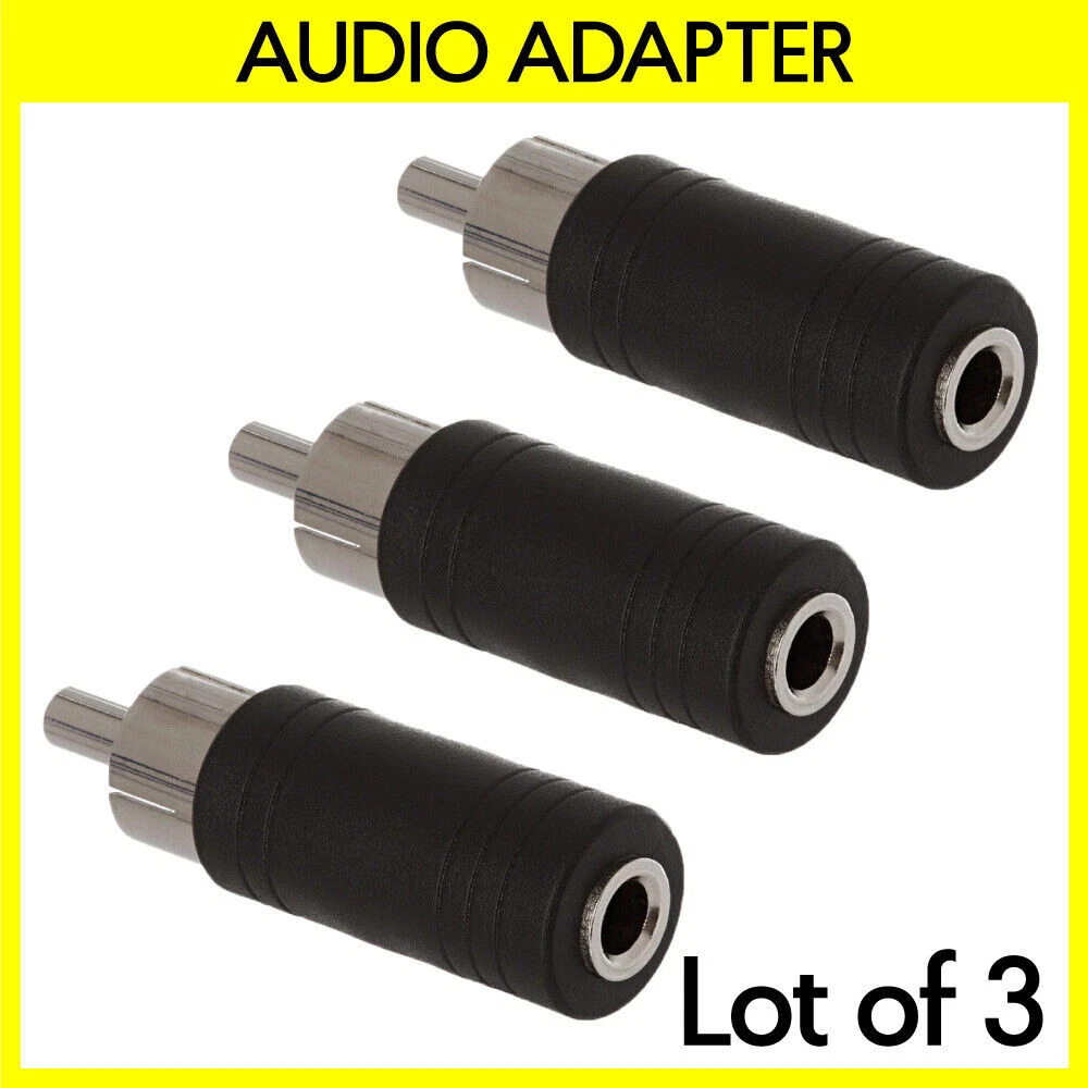 3 Pcs Rca To 3.5Mm Audio Adapter 1/8" Aux Jack To Rca Plug Connector ...