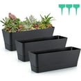 3 Pcs Rectangular Plant Pot, 12" Flower Planter Box, Windowsill ...