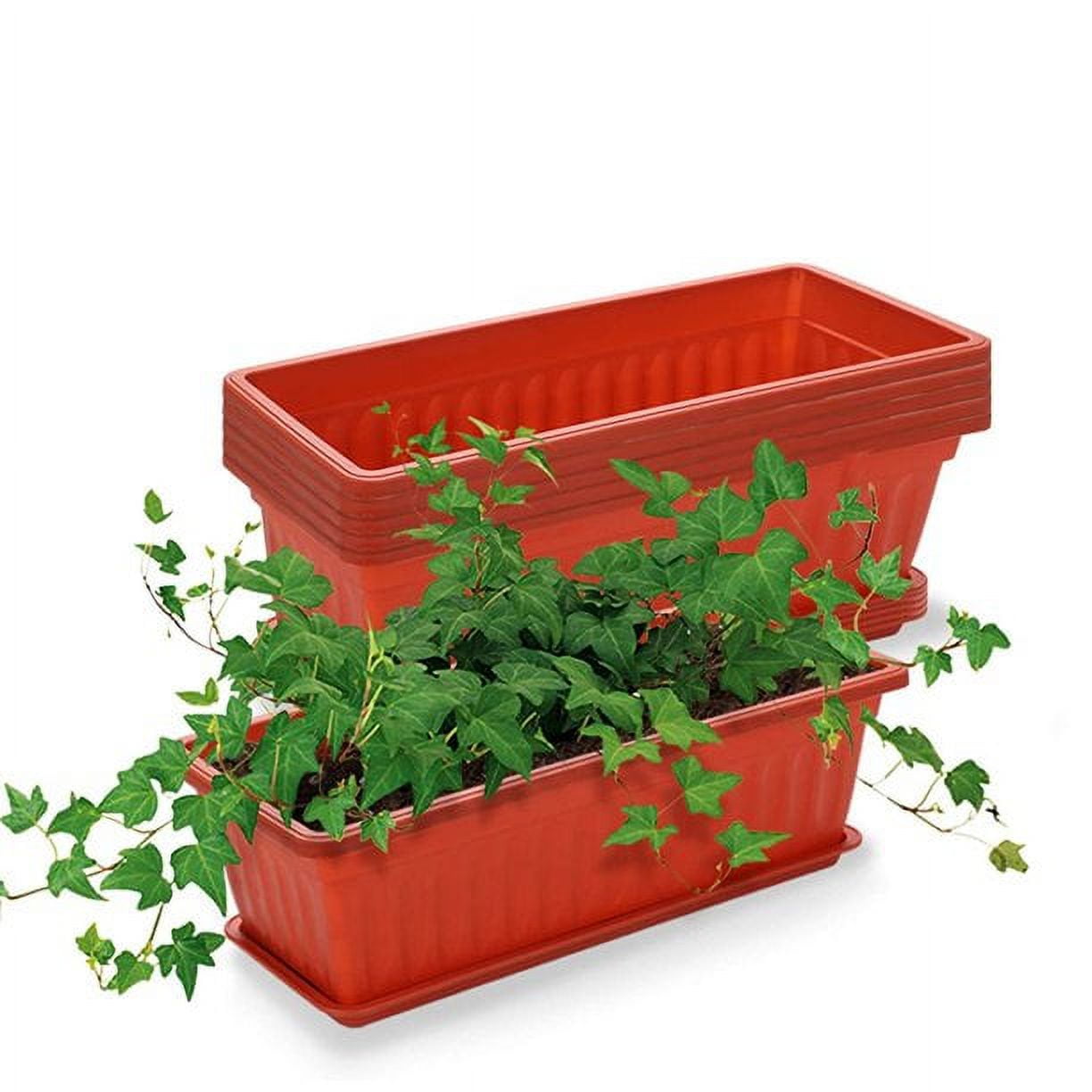 3 Pcs Rectangular Plastic Planters, Flower Vegetable Planters Boxes ...