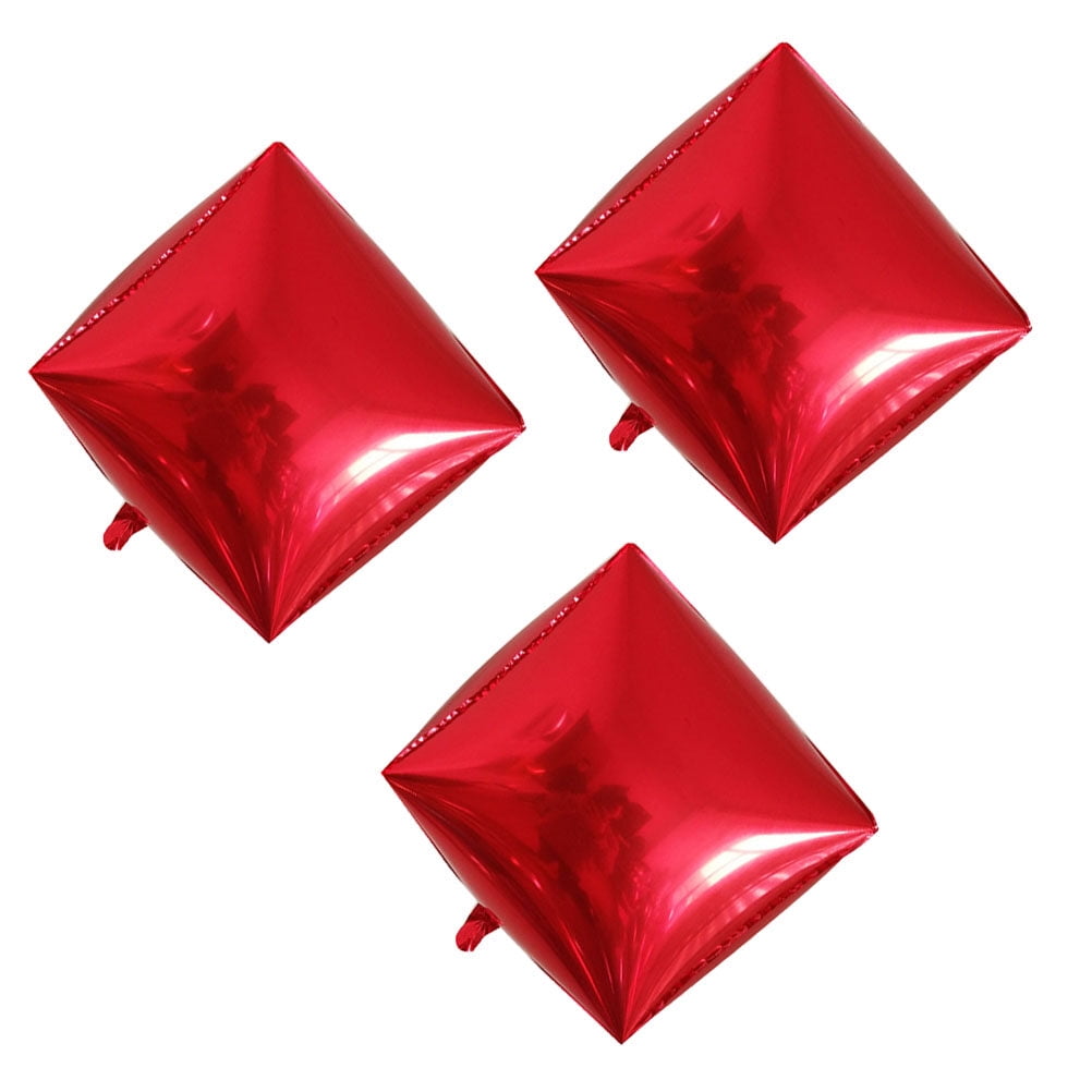 3 Pcs Red Square Balloon Square Balloons Aluminum Film Balloon Baby 34 ...