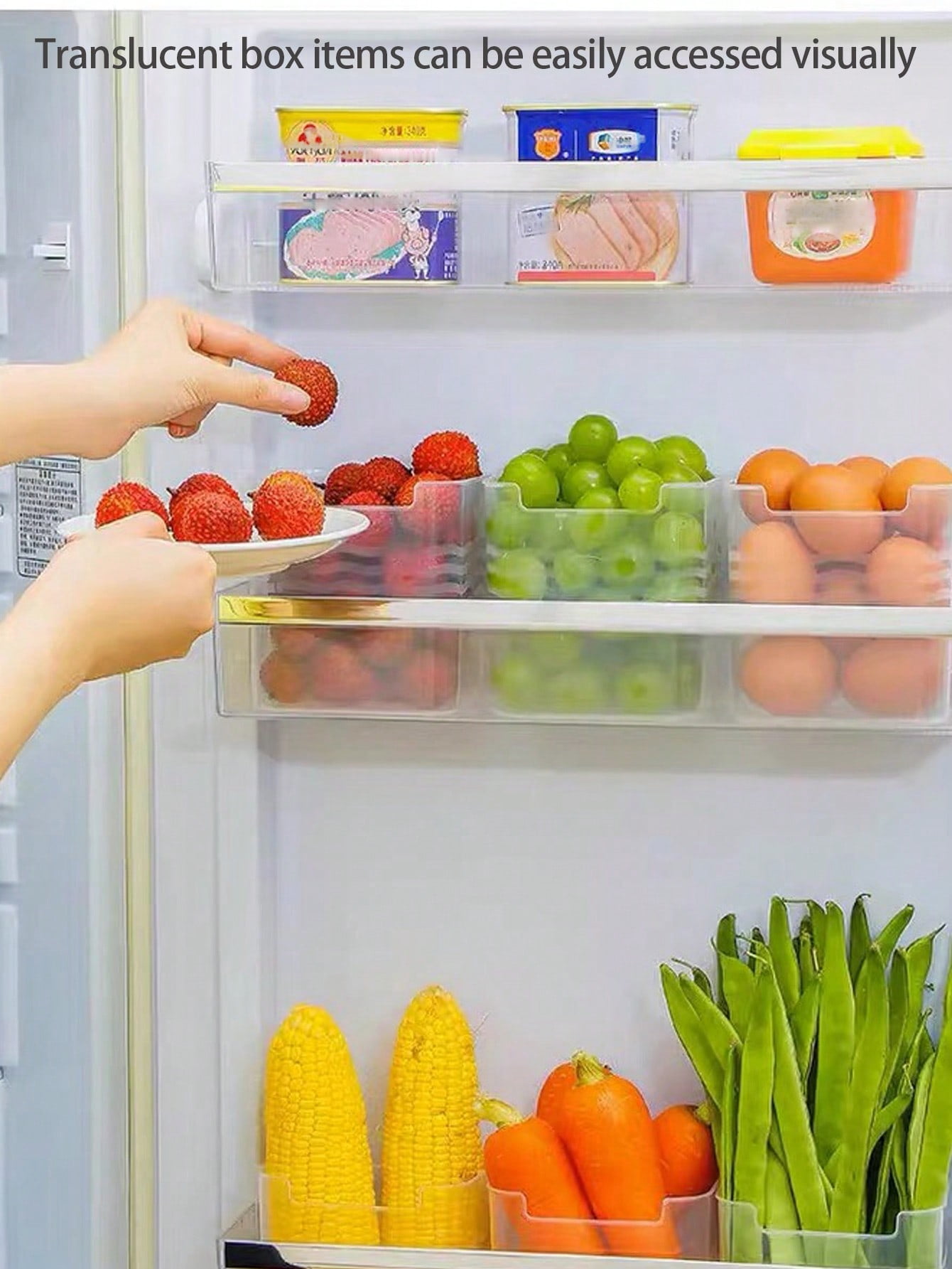 3 Pcs Refrigerator Side Door Storage Box, Fresh-Keeping Inner Side ...