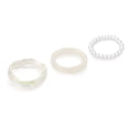 3 Pcs Resin Stackable Fashion Stackable Finger Rings Beaded Elastic ...