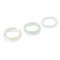 3 Pcs Resin Stackable Fashion Stackable Finger Rings Beaded Elastic ...