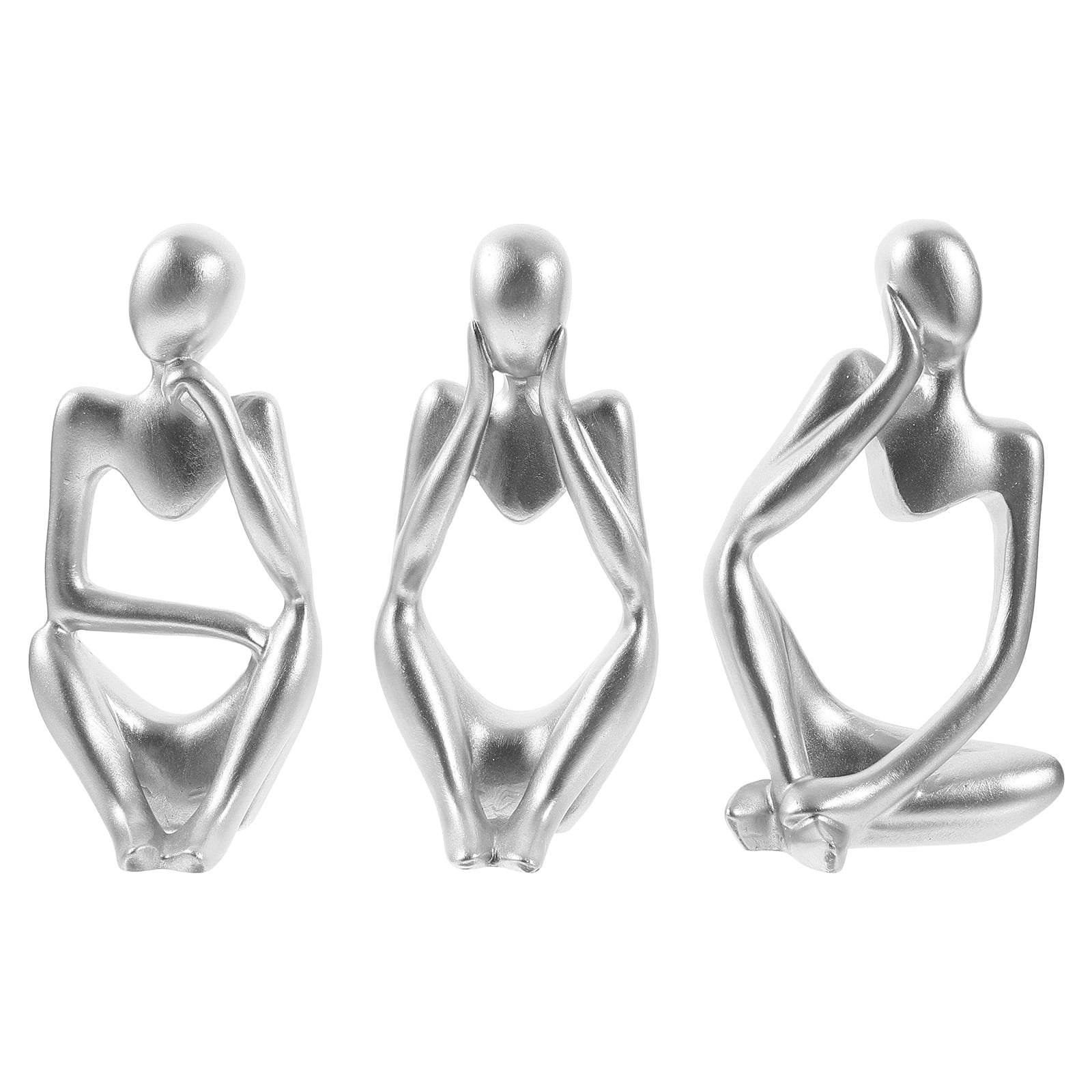 3pcs Thinker Statue Abstract Thinker Figurine Resin Thinker Sculpture ...