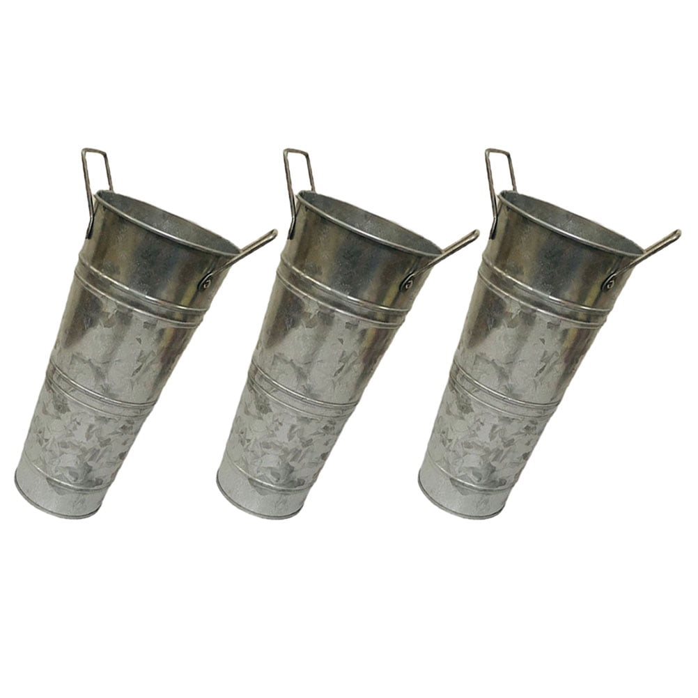 3 Pcs Retro Distressed Barrel Vase Ice Cube Bucket Flower for Home Iron ...