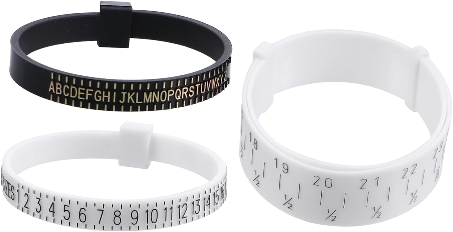3 Pcs Ring Ruler Weeding Ring Measuring Tool Ring Sizer Tool Body Tape ...