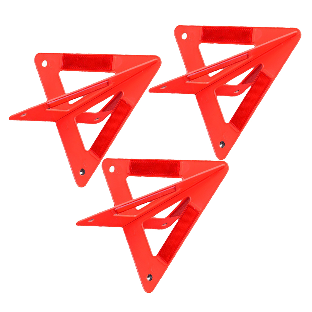 3 Pcs Roadside Safety Triangles Traffic Cones Reflective Warning Orange ...