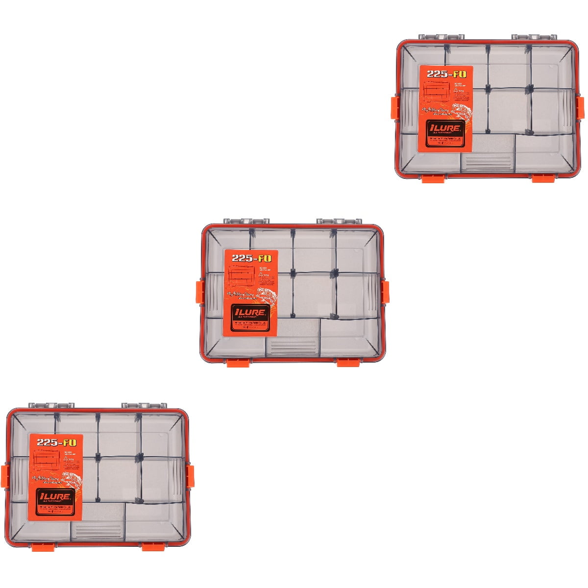 3 Pcs Rod Fishing Gear Storage Box Multiple Grids Fishing Box 22.7X18CM ...