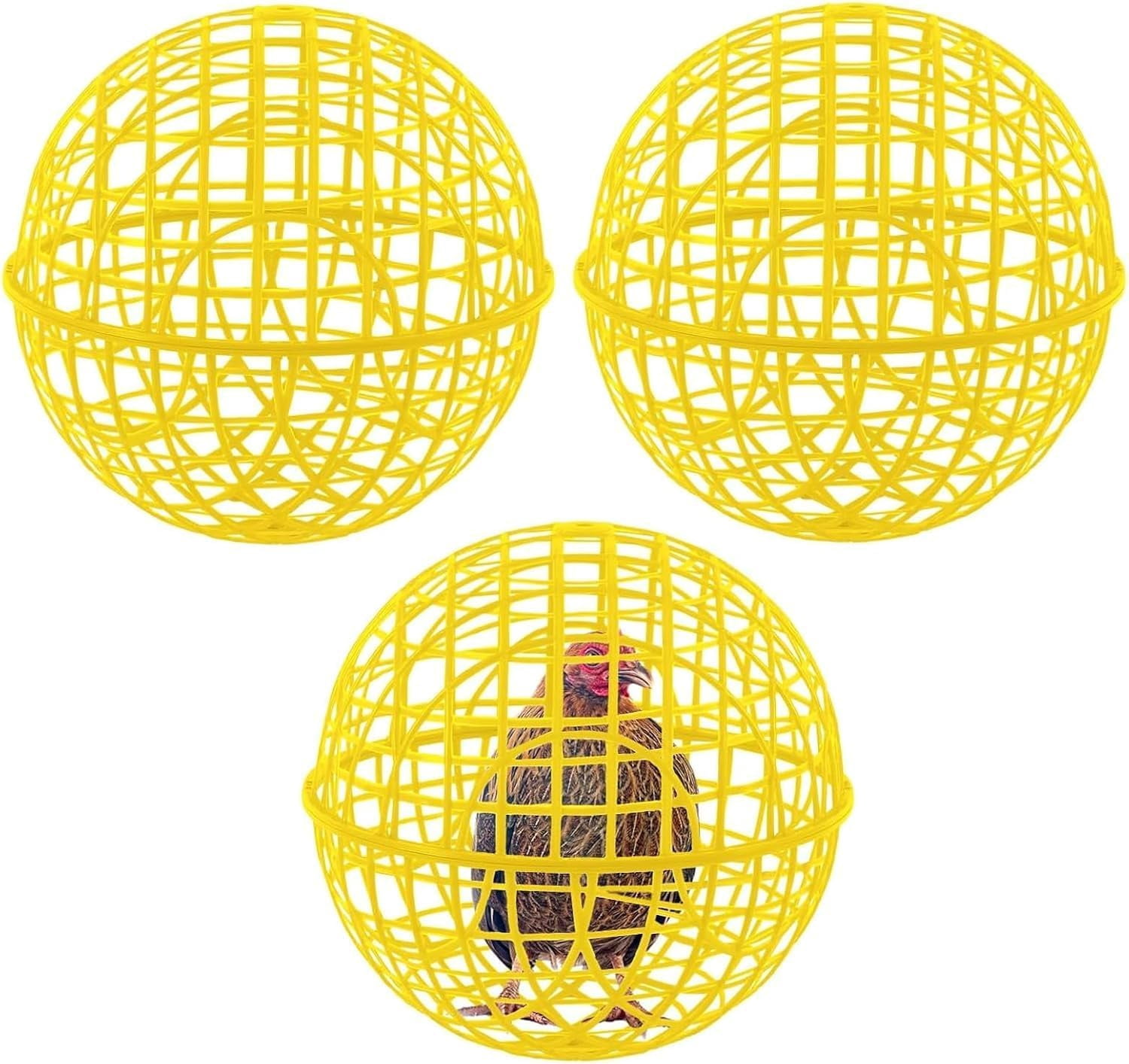 3 Pcs Rolling Chicken Coop Balls, Multi-Size Plastic Portable Round ...