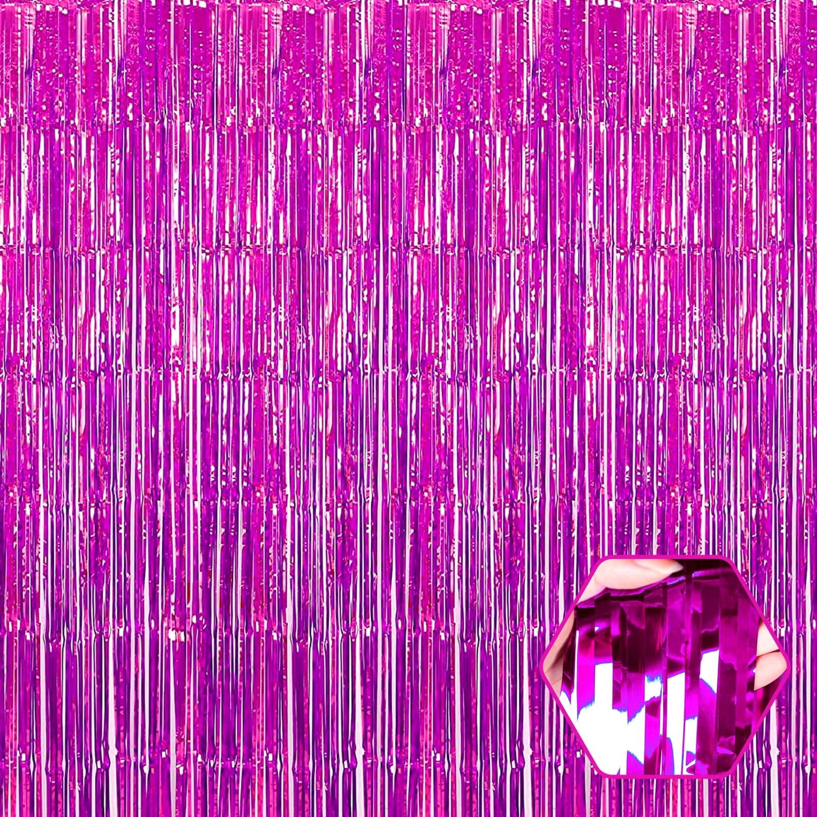 3 Pcs Rose Red Door Streamers Tinsel Curtain Party Streamers Backdrop ...
