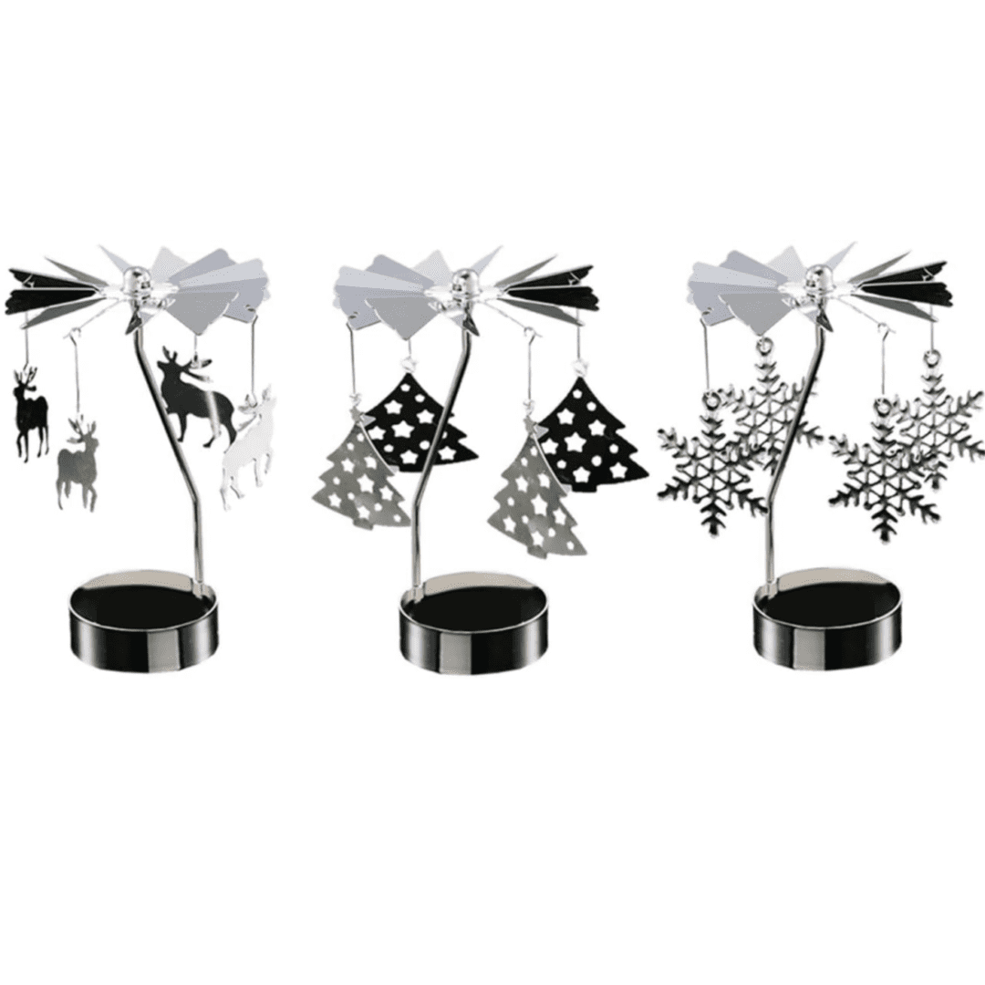 3 Pcs Rotary Candle Holder Spinning Tea Light Candleholder Swivel ...