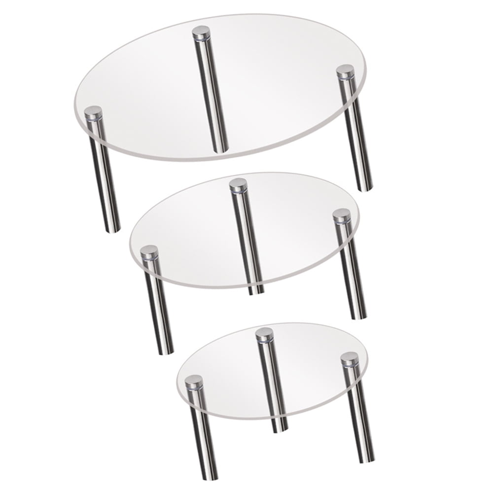 3 Pcs Round Display Stand Display Shelf Clear Cake Stands Chirtmas ...