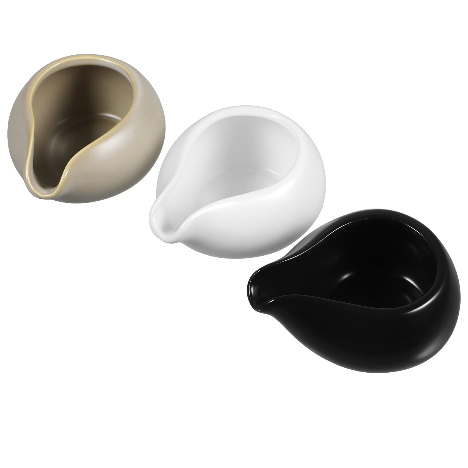 3 Pcs Round Mouth Milk Spoon Sauce Bucket Coffee Pitcher for Sauce ...