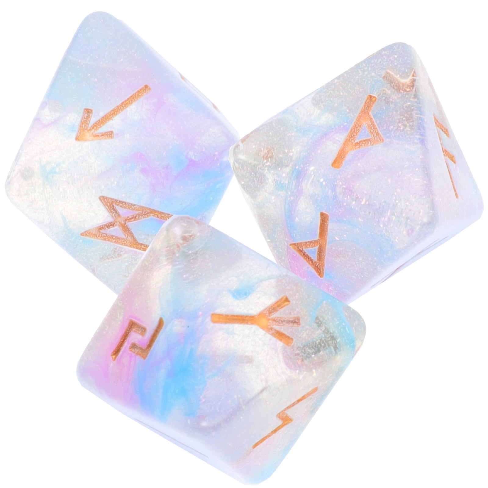 3 Pcs Rune Dice Vintage Decor Resin 8-sided Dices Black Outfit Desk ...