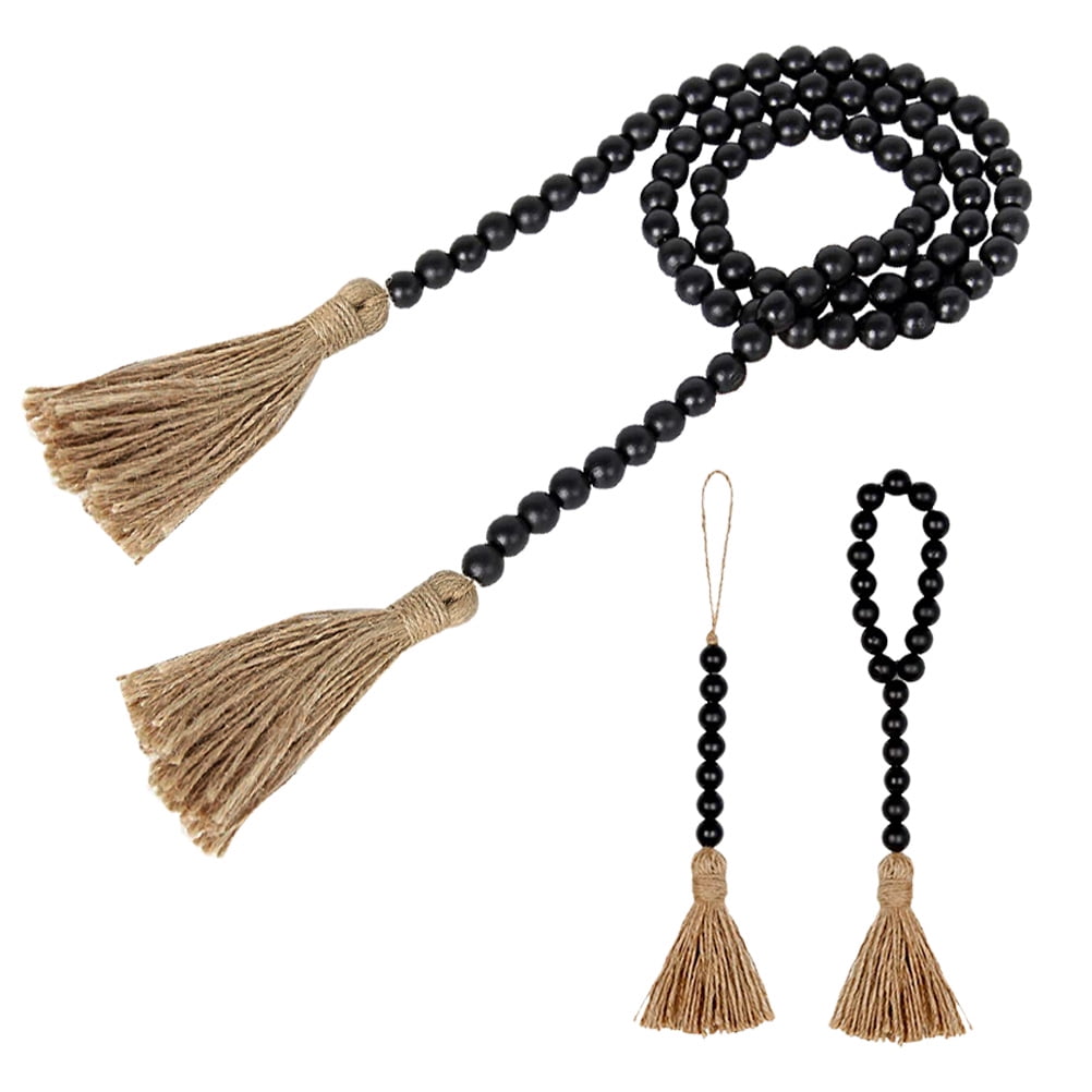 BRIGHTFUFU Farmhouse Wood Beads Garland 3Pcs 150X0.7In - Walmart.com