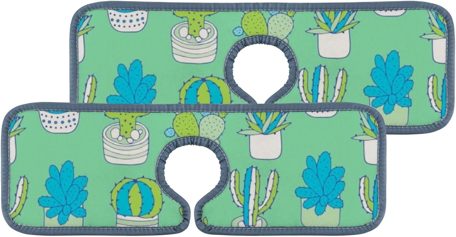 3 Pcs SKYSONIC Faucet Absorbent Mat Cactus in Pot Washable Counter ...