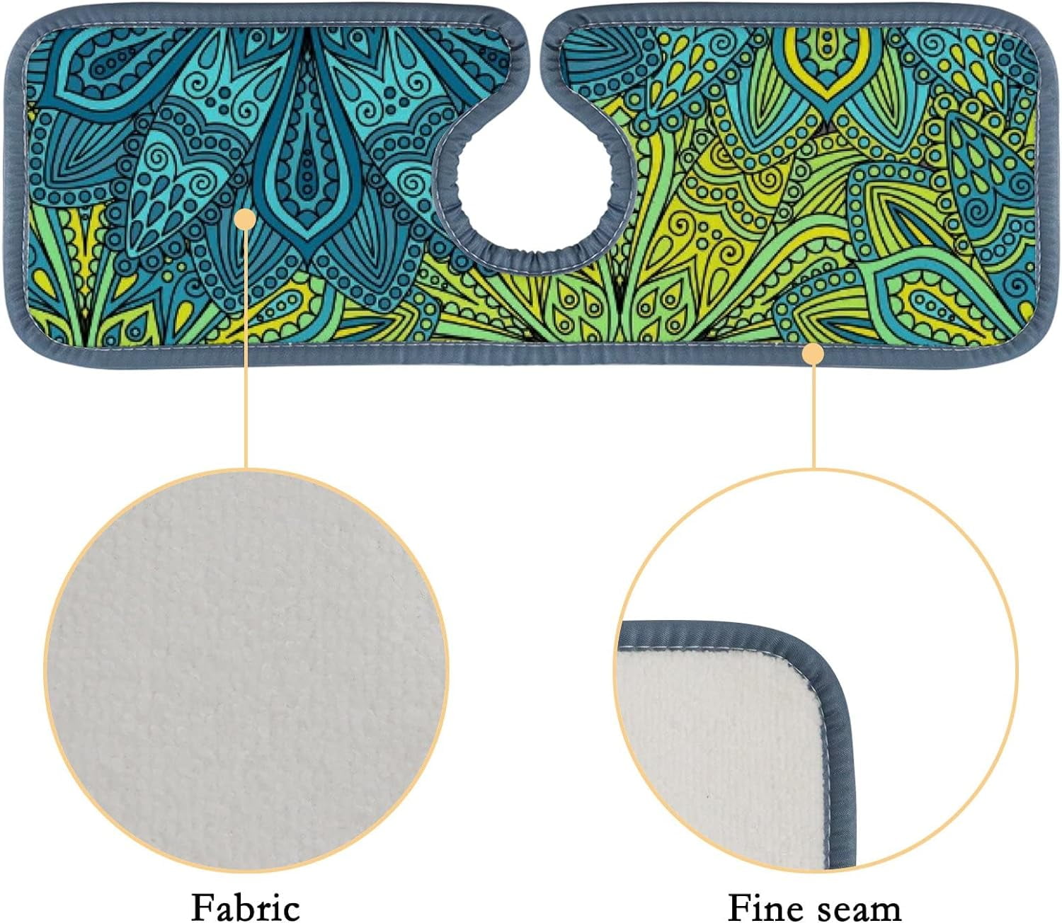 3 Pcs SKYSONIC Faucet Absorbent Mat Ethnic Elegant Floral Pattern ...