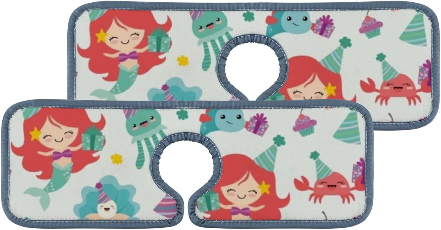 3 Pcs SKYSONIC Faucet Absorbent Mat Mermaid Birthday Sea Friends ...