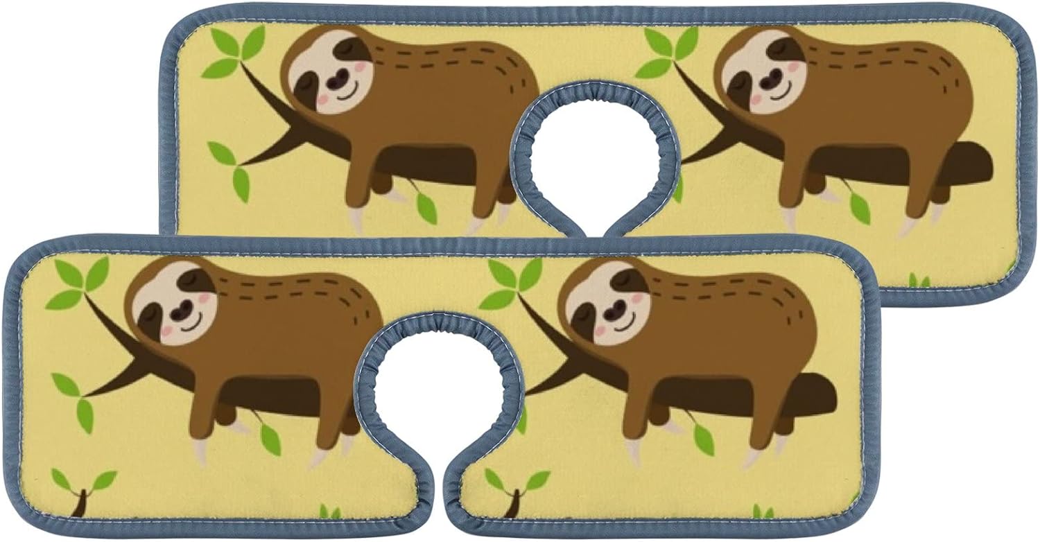 3 Pcs SKYSONIC Faucet Absorbent Mat Sleeping Sloth Washable Counter ...