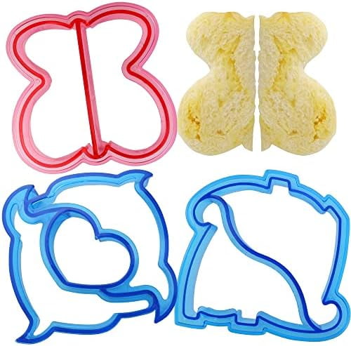 3 Pcs Sandwich Mold Cutter in Cute Color/Shapes (Dinosaur, Dolphin ...
