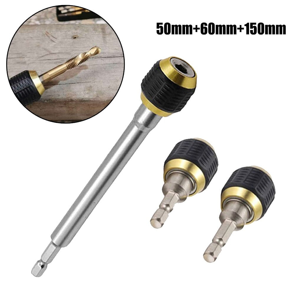 3 Pcs Screwdriver Drill Bit Connecing Rod Hex Shank 50/60/150mm Handle ...