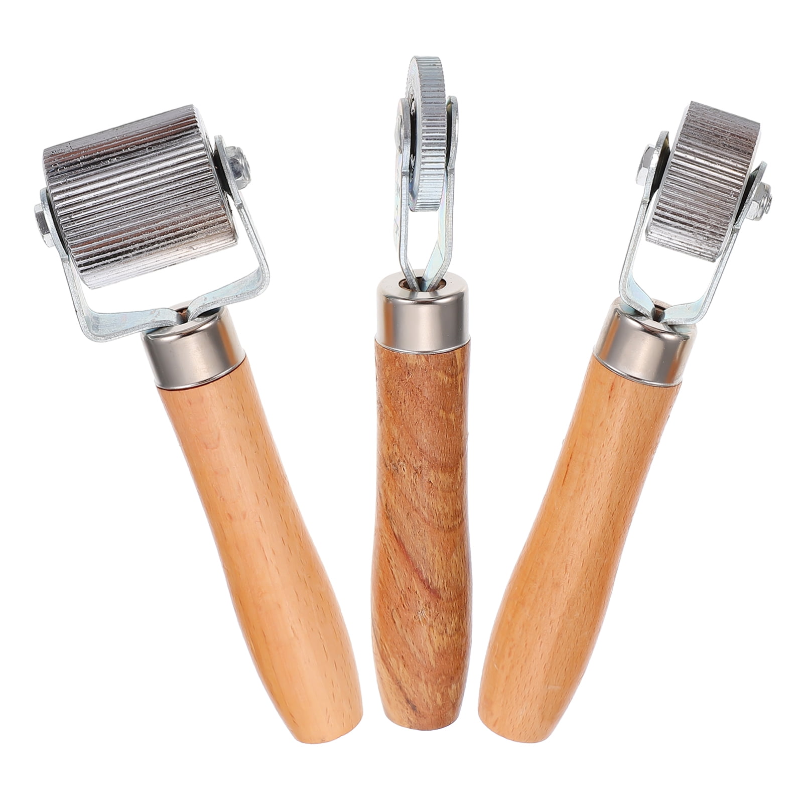 3 Pcs Scroll Wheel Rollers Installation Rolling Tool Wooden Handle ...