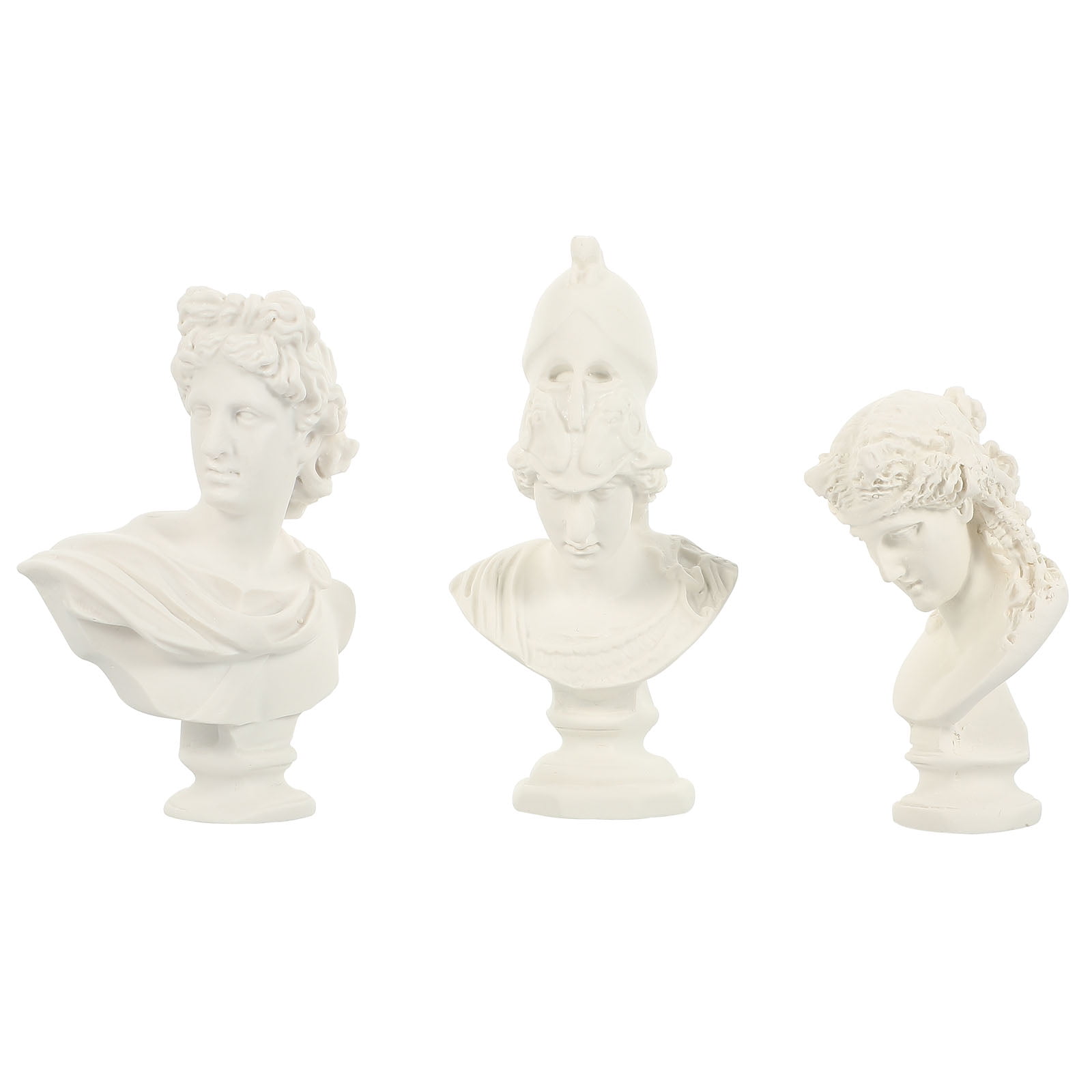 3 Pcs Sculptures Medusa Statue Athena Famous Plaster Bust Statues Work ...